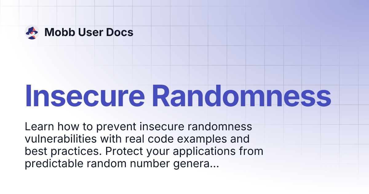 Insecure Randomness Mobb User Docs 5017